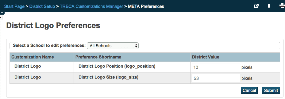 META PowerSchool Customizations Catalog